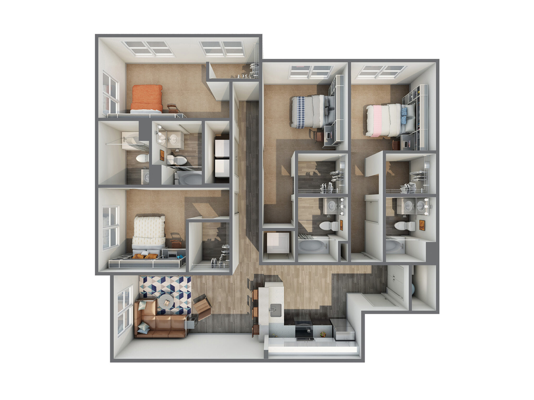 Floor Plans | Off-Campus Housing for UNCC Students | RUSH